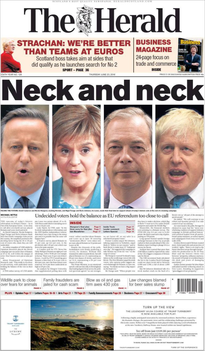Fotos: Portadas de los periódicos de Reino Unido sobre el ‘Brexit ...